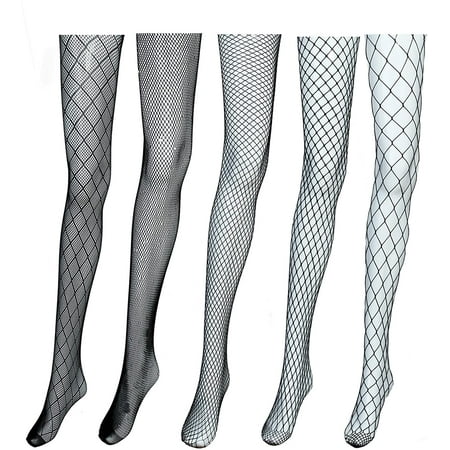 5 Pairs Fishnets Tights Fishnet Stockings Fishnet Pantyhose Cross Mesh ...