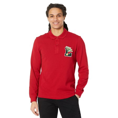 Lacoste mens Long Sleeve Varsity Regular Fit Polo Shirt, Ladybug Red ...