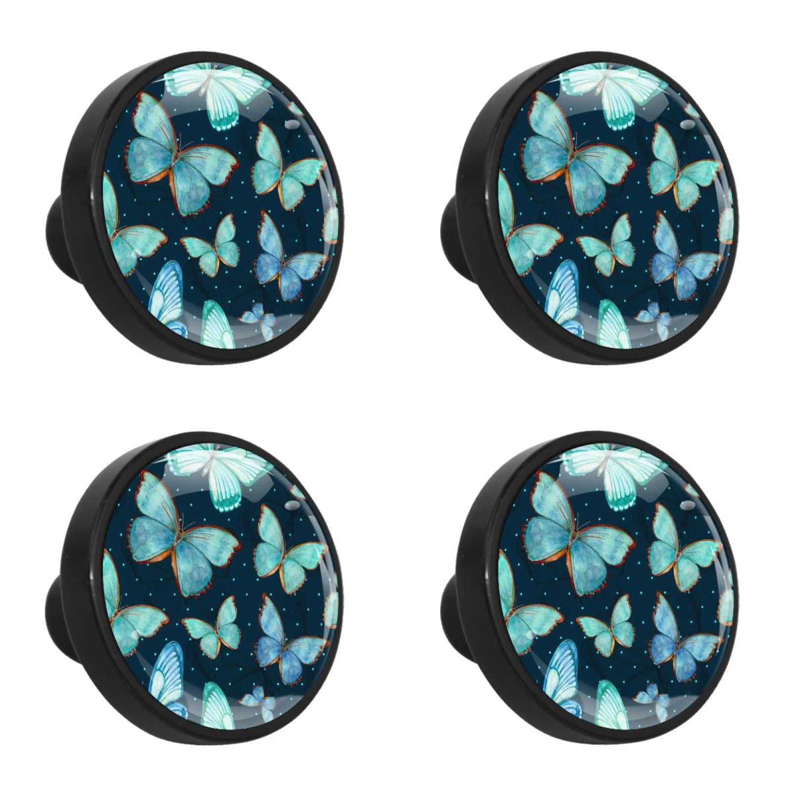 4 Pcs Retro Lovely Butterflies Knobs for Kitchen Cabinet Cupboard Dresser Bookcase Drawer Pulls ...