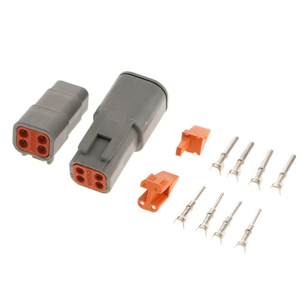 1 Grey 4Ways Sealed Electrical Wire Connectors with Terminals Set ...