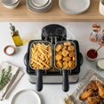 4-Liter Electric Deep Fryer with Dual Baskets Stainless Steel Cool ...