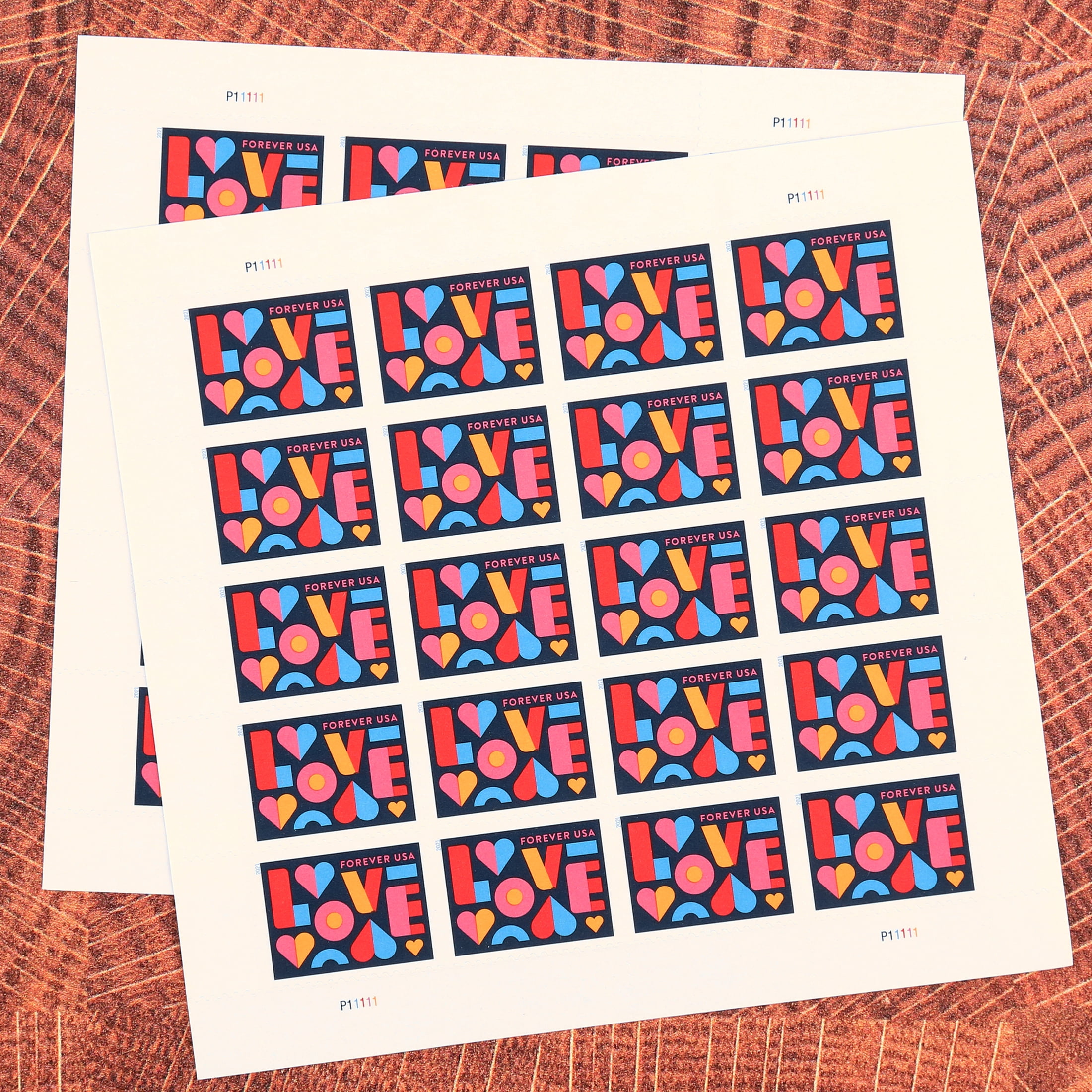 USPS Official Stamps Sheet Of 20 - 2015 Valentine's Day Hearts Design ...