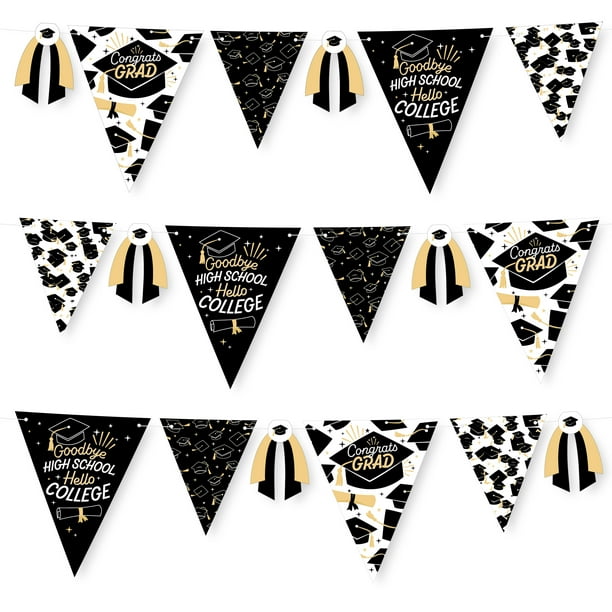 Big Dot of Happiness 30 Piece Hello College - Graduation Party Pennant ...