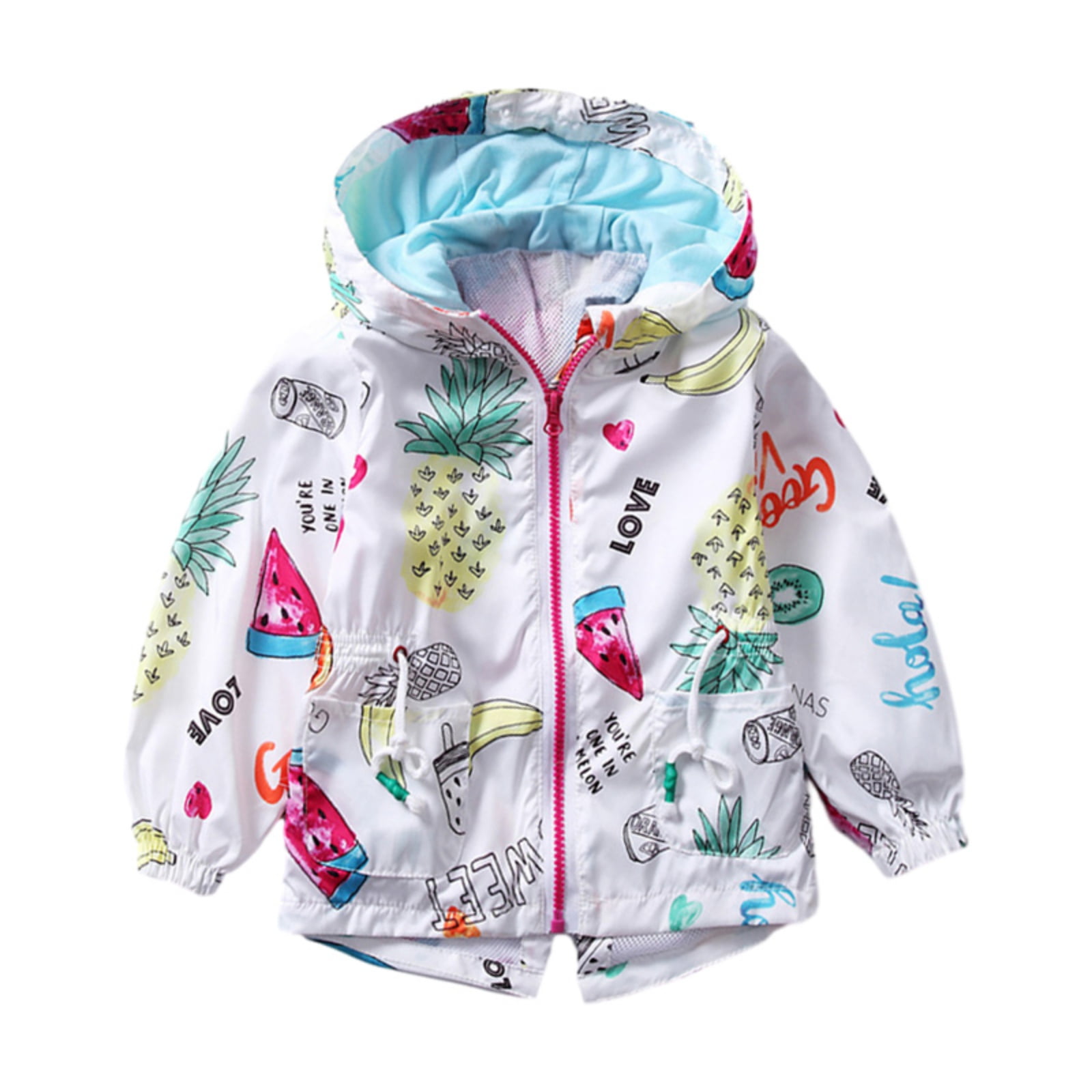 URMAGIC Girls Rain Jackets Lightweight Waterproof Hooded Cotton ...