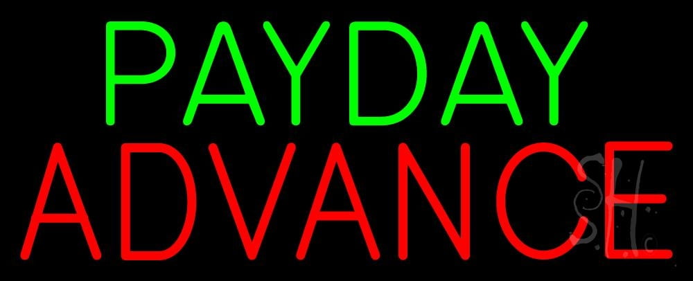 Payday Advance LED Neon Sign 10 x 24 - inches, Black Square Cut Acrylic ...