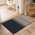 Area Rug Deep Blue Line Color Block Soft Rectangle Area Rugs Washable ...