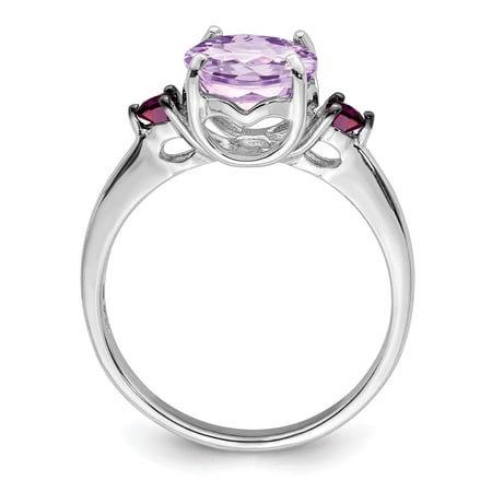 Jewelrypot - Sterling Silver Pink Amethyst & Rhodolite Garnet Ring. Gem ...