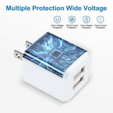 4-Pack USB Wall Charger Block, FiveBox 2.1A Dual USB Port Wall Power ...