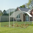 Ktaxon 13' x 10' Metal Chicken Coop with Run, Walkin Poultry Cage for ...