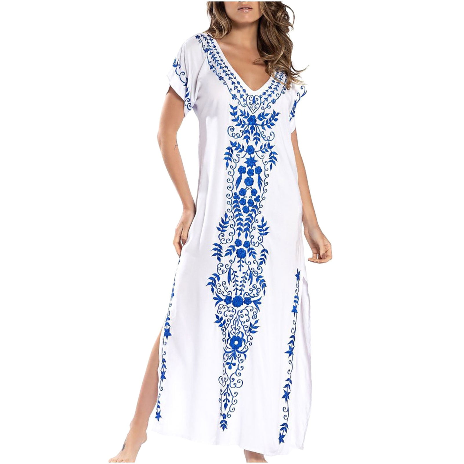 Click here for Qipopiq Womens Maxi Dress Beach Elegant Short Slee... prices