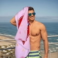 Colorful Cartoon Character Beach Towel with Heart & Gem Patterns ...