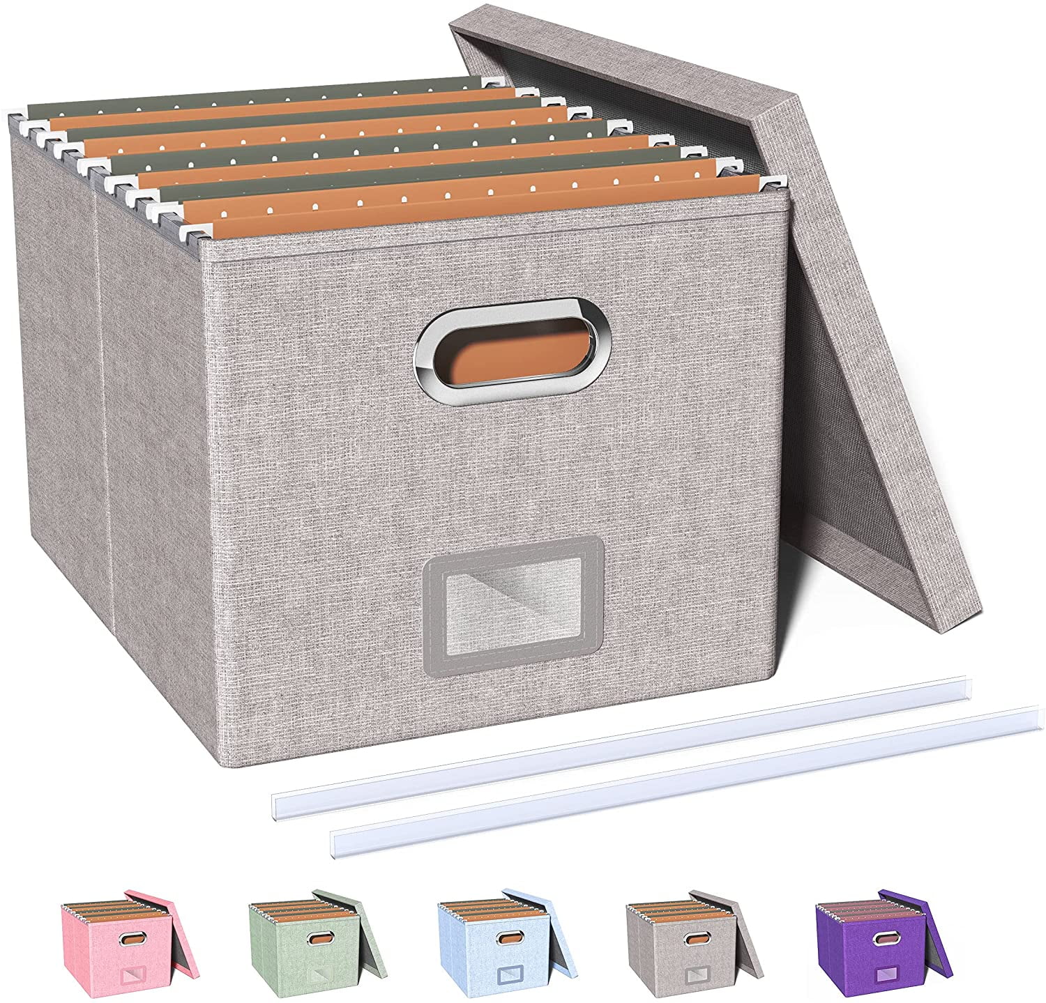 File Storage Organizer Box,Filing Box,Portable File Box with Lid,Fit ...
