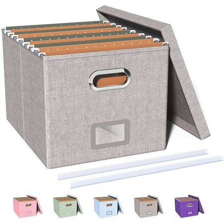 File Storage Organizer Box,Filing Box,Portable File Box with Lid,Fit ...