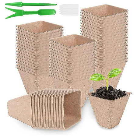 Pack Of 100 Degradable Plant Pots, 8 Cm Peat Pots, For Flowers, Herbs ...