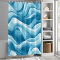 Abstract Texture Fabric Shower Curtain Blue Washable Shower Curtains ...