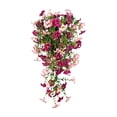 Artificial Red & Yellow Petunia Hanging Basket, Faux Trailing Morning ...