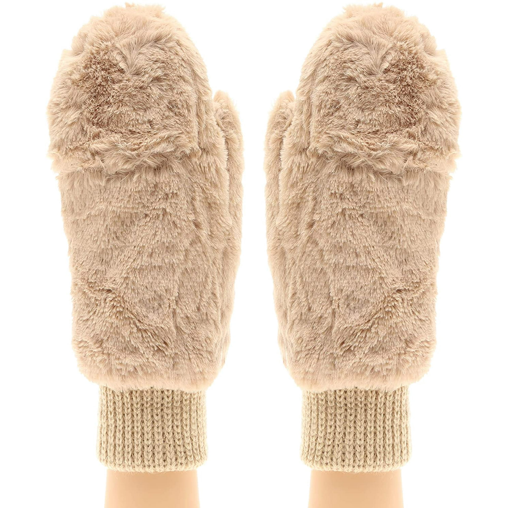 Click here for Geecy Womens Winter Fully Lined Faux Fur Flip Cove... prices
