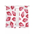 Abstract Red Lips Pattern Chiffon Sheer Curtains 72 Inches Long Retro ...