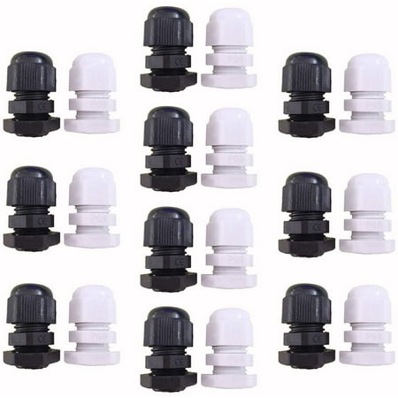 20 Pieces Nylon Cable Glands Connectors Cable Glands Waterproof Cable ...