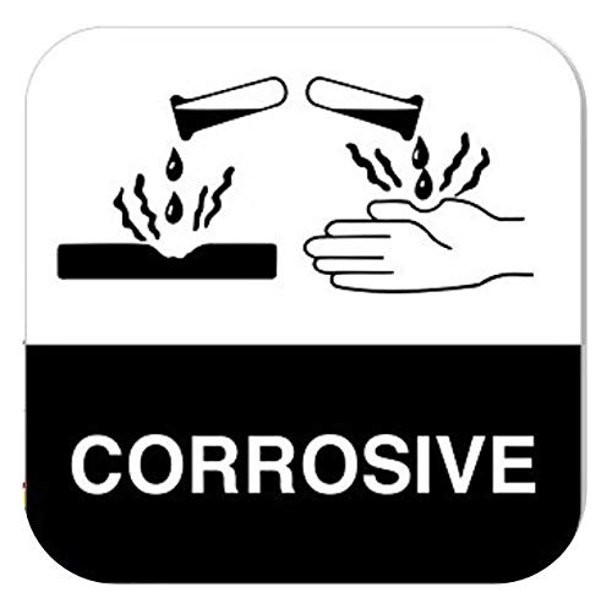 Corrosive Safety Labels.875" x .875", with DOT Hazmat Symbol, Adhesive ...