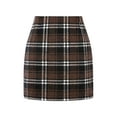 Women Plaid Mini Skirt High Waist Bodycon A Line Skirts Vintage Tartan