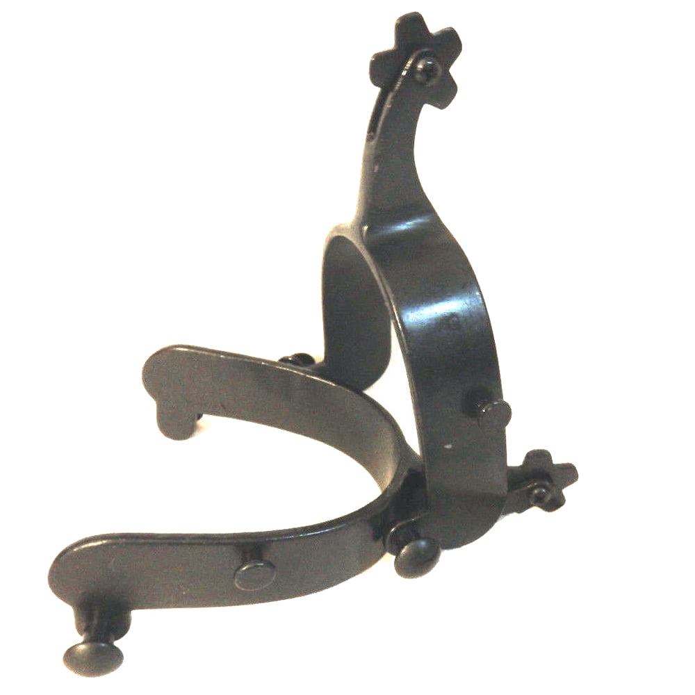 Hilason Black Steel Tack Saddle Bronc Spur 5 Point Rowel - Walmart.com