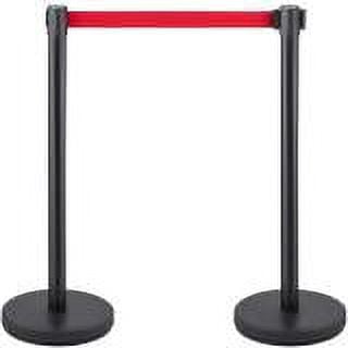 Costway 6Pcs Stanchion Posts Queue Pole Retractable Red Belt Crowd ...