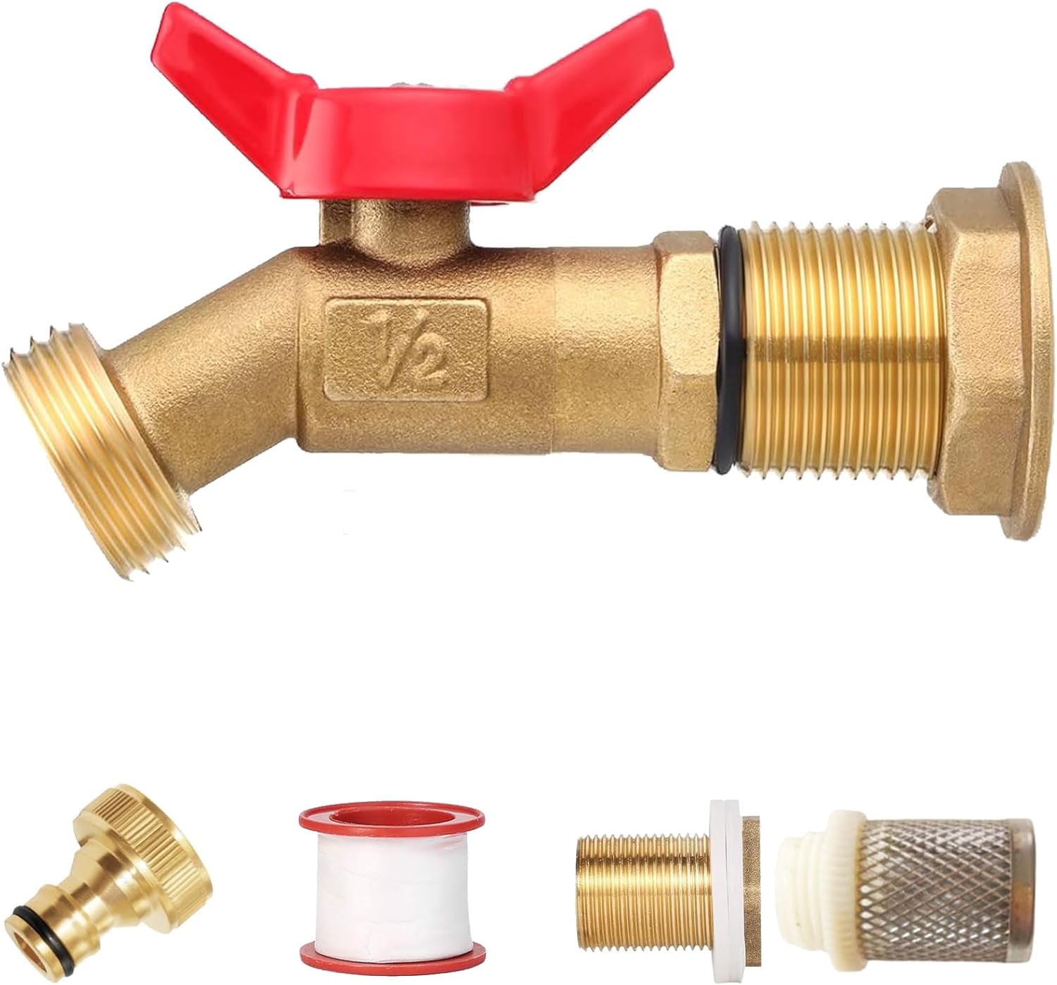 SHIBA-Rain Barrel Spigot Kit, Brass Outdoor Faucet Water Spigot for ...