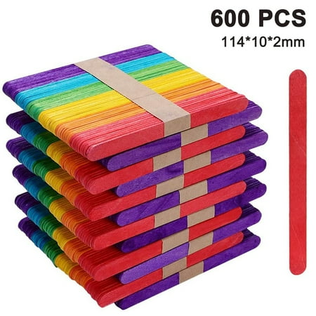600 Multicolor Wooden Ice Cream Sticks - Handicrafts and DIY Projects ...