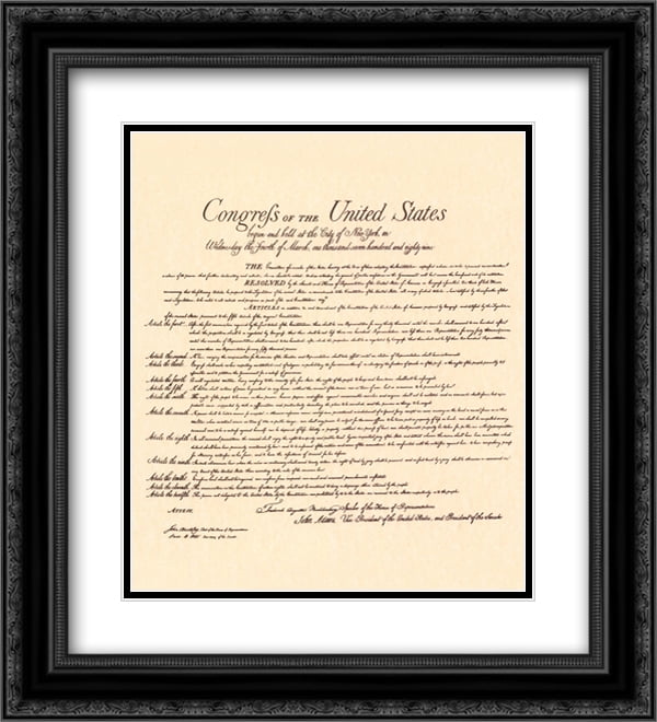 Bill of Rights (Document) 2x Matted 18x20 Black Ornate Framed Art Print ...