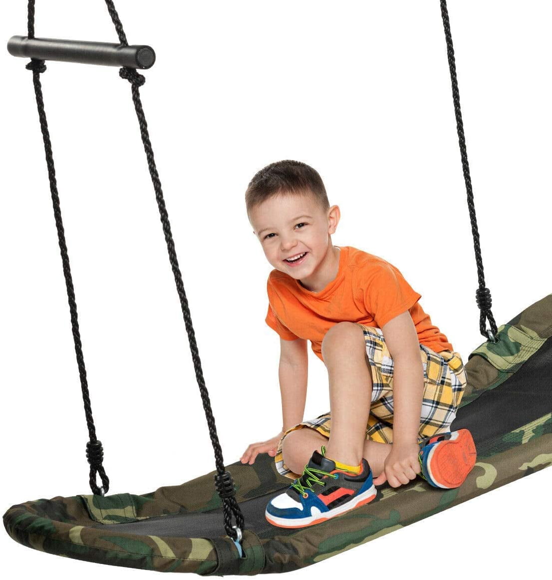 Saucer Tree Swing Hanging Platform Surfing Tree Swing w Soft Padded ...