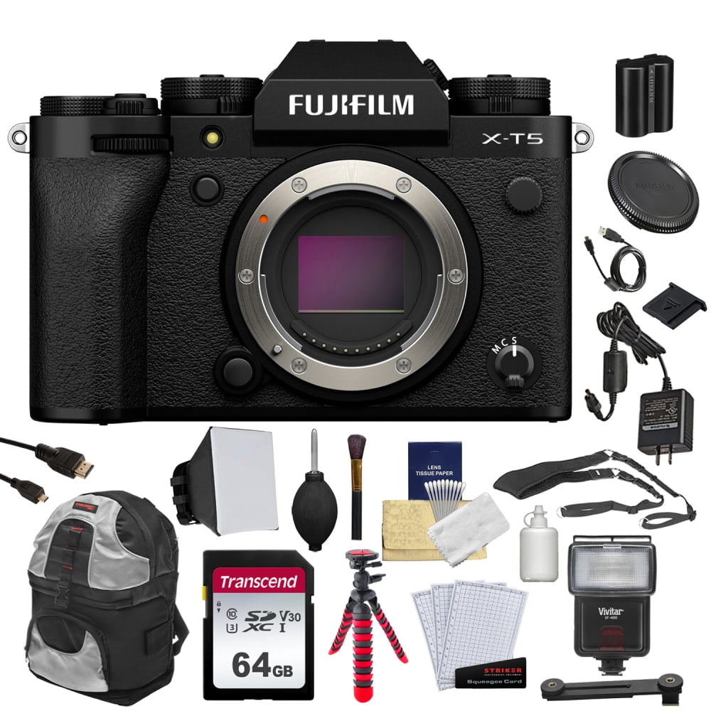 FUJIFILM X-T5 Digital Camera Body Black Bundle with Battery + Cleaning ...