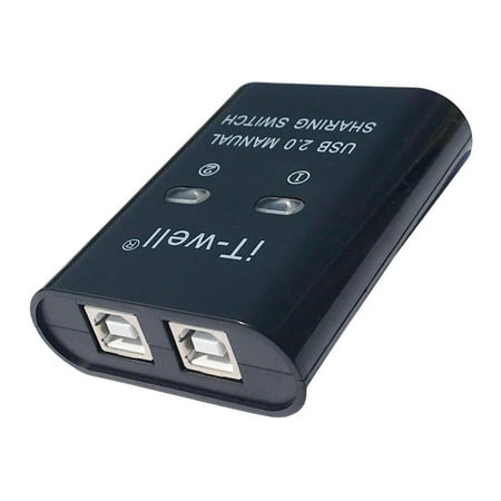 Portable 2 in 1 Out Splitter USB Converter KVM Switch Printer Sharing ...