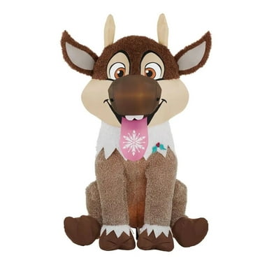 7.5ft Disney Olaf & Sven in Christmas Scene Inflatable Decoration ...