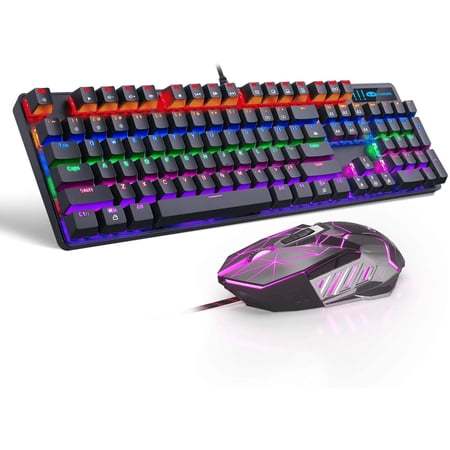 MageGee MK-Storm Mechanical Gaming Keyboard and Mouse Combo, 104 Keys ...