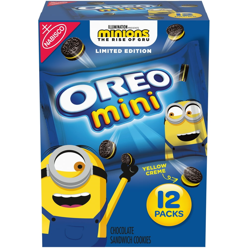 Minions OREO Mini Chocolate Sandwich Cookies, Limited Edition, 12 Packs ...