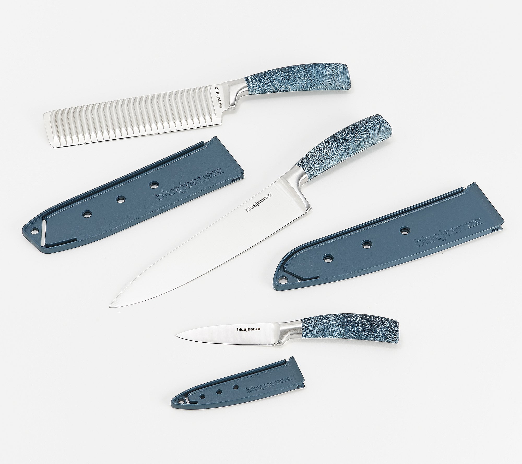 Restored Blue Jean Chef 3-Piece Forged Cutlery Set with Sheaths Blue ...