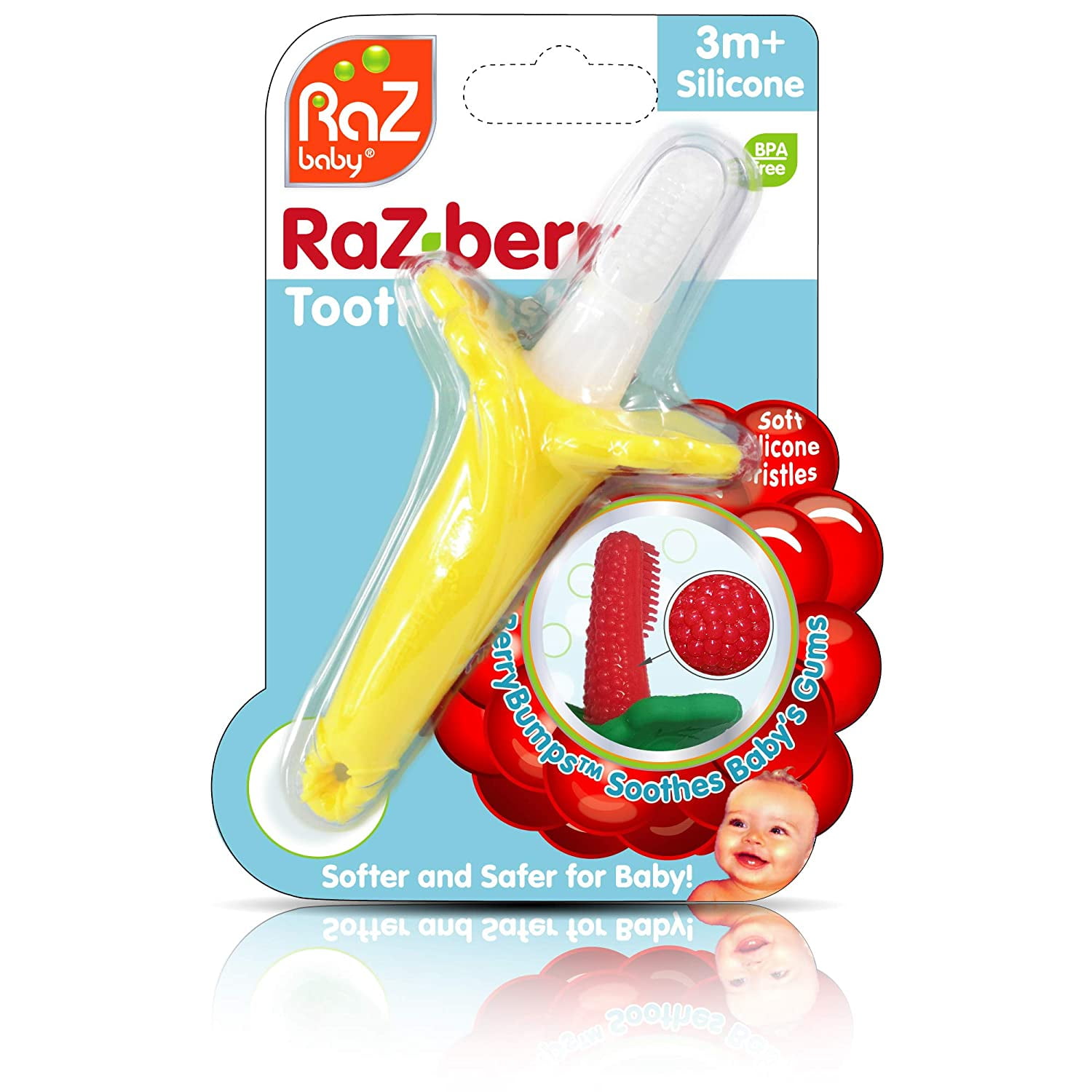 RaZberry Baby Teether & Toothbrush/BerryBumps Soothe and Massage Sore ...