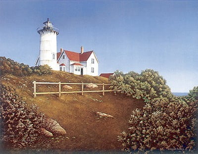 Wood's Hole Lighthouse by Daniel Pollera Poster Print (30 x 23 ...