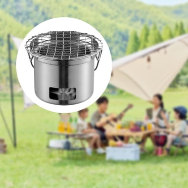 14'' Portable Grill Charcoa Barbecue Grill, Detachable Small Grill ...