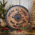 8X8 Inch Faux Laser-Cut Aluminum Wall Art - Compass And Map Design ...