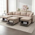 MUZZ 7-Seater Convertible Modular Sectional Sofa with Storage Ottomans ...