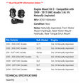 Engine Mount Kit 3 - Compatible with 2009 - 2017 GMC Acadia 3.6L V6 ...