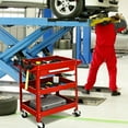 Three Tray Mobile Rolling Tool Cart with Large Wheels, Mechanic Cabinet ...