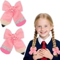 1Pair Soft Fabric Pencil Cheerleader Hair Bows Clip Fashion Barrettes ...