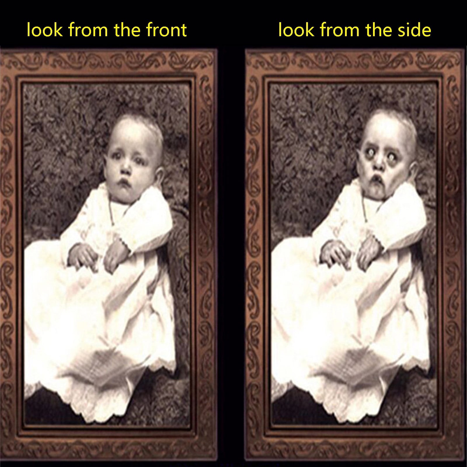 XZNGL Picture Frame Horror Picture Frame Lenticular 3D Changing Face ...