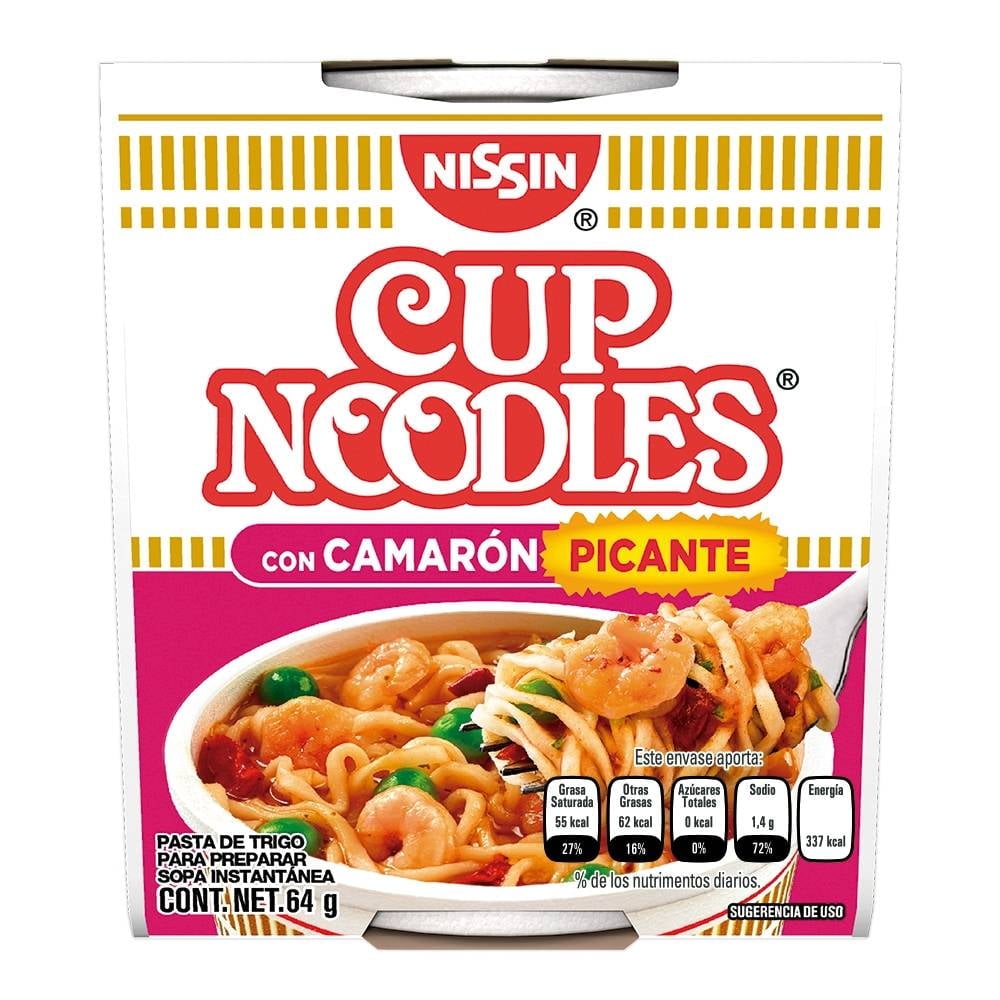 Sopa instantánea Nissin Cup Noodles con camarón picante 64 g | Walmart en línea
