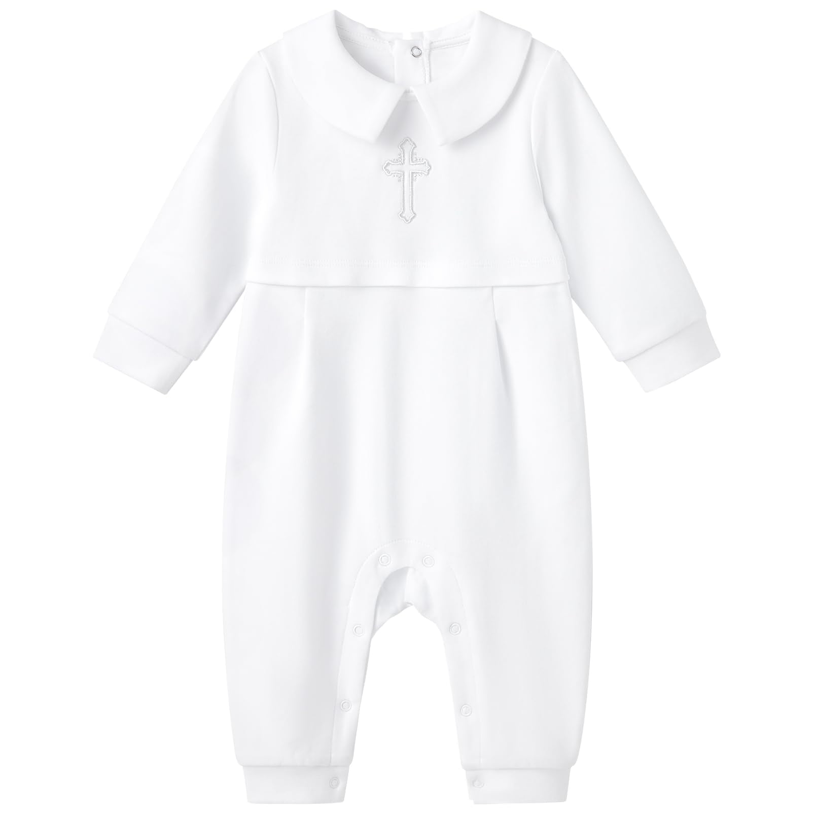 Click here for Pureborn Baby Boys Baptism Romper Cotton Long Slee... prices