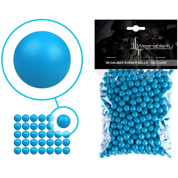 Wearable4U Reusable Training Soft Rubber Balls 100 Pack .50 Cal Blue ...
