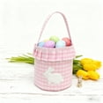 Easter Bunny Tassel Tote Bag Woven Storage Basket Egg Hunt Bag for Kids ...